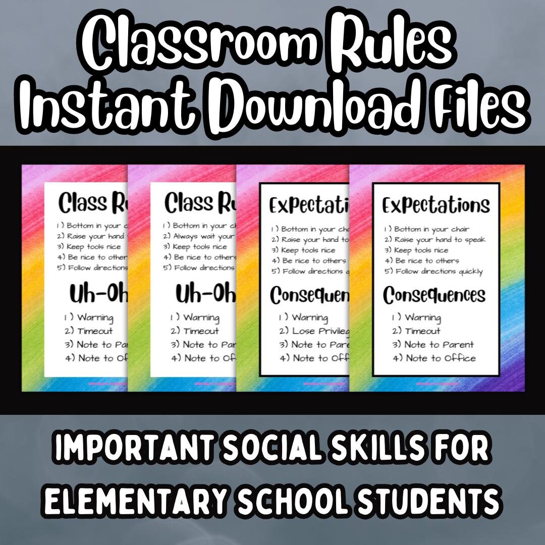 Class Rules Poster, Behavior Management for Kids, Teacher Hacks for ...