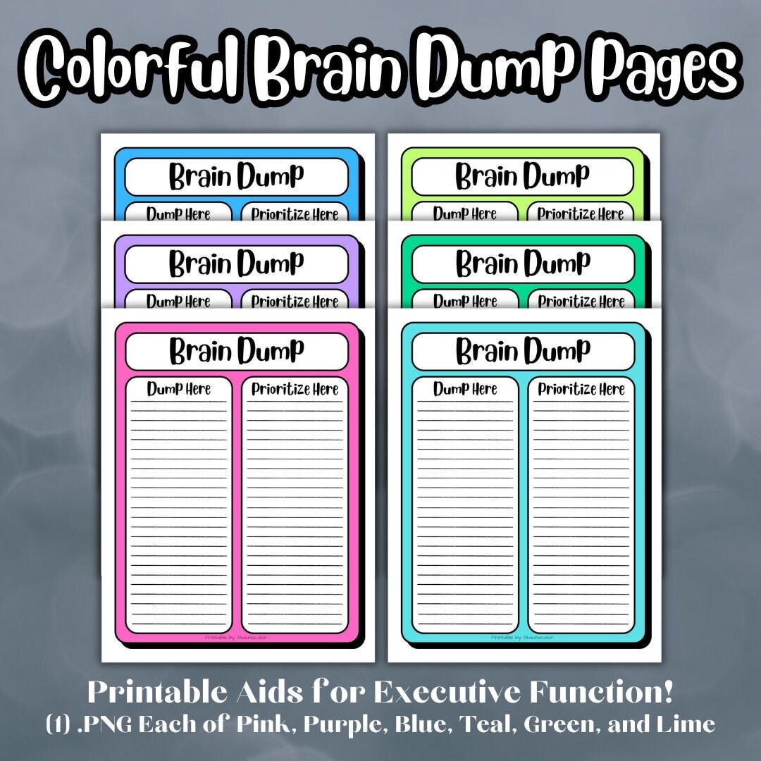 ADHD Brain Dump Planners for Executive Function Task and Time - Etsy