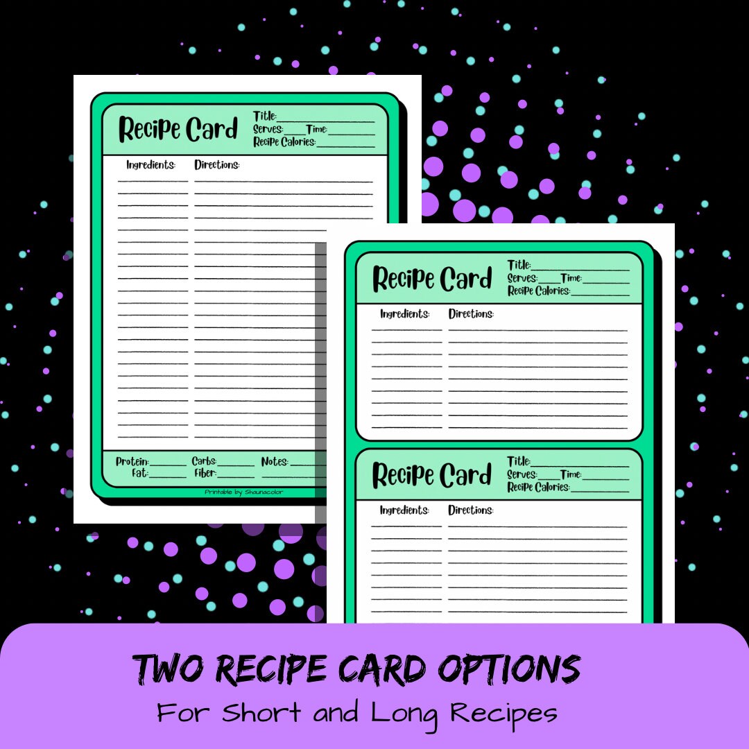 Green Menu Planning Binder Pack, 11 Page Bundle for Quick and Easy Meal ...