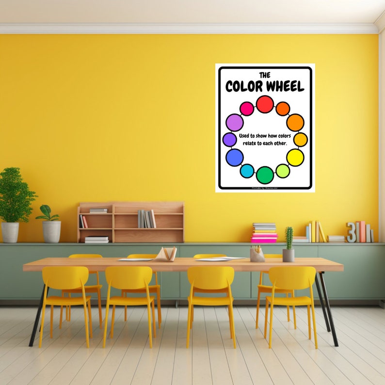 Color Wheel Visual Aid Poster for Classrooms, 1 Page Printable File for ...