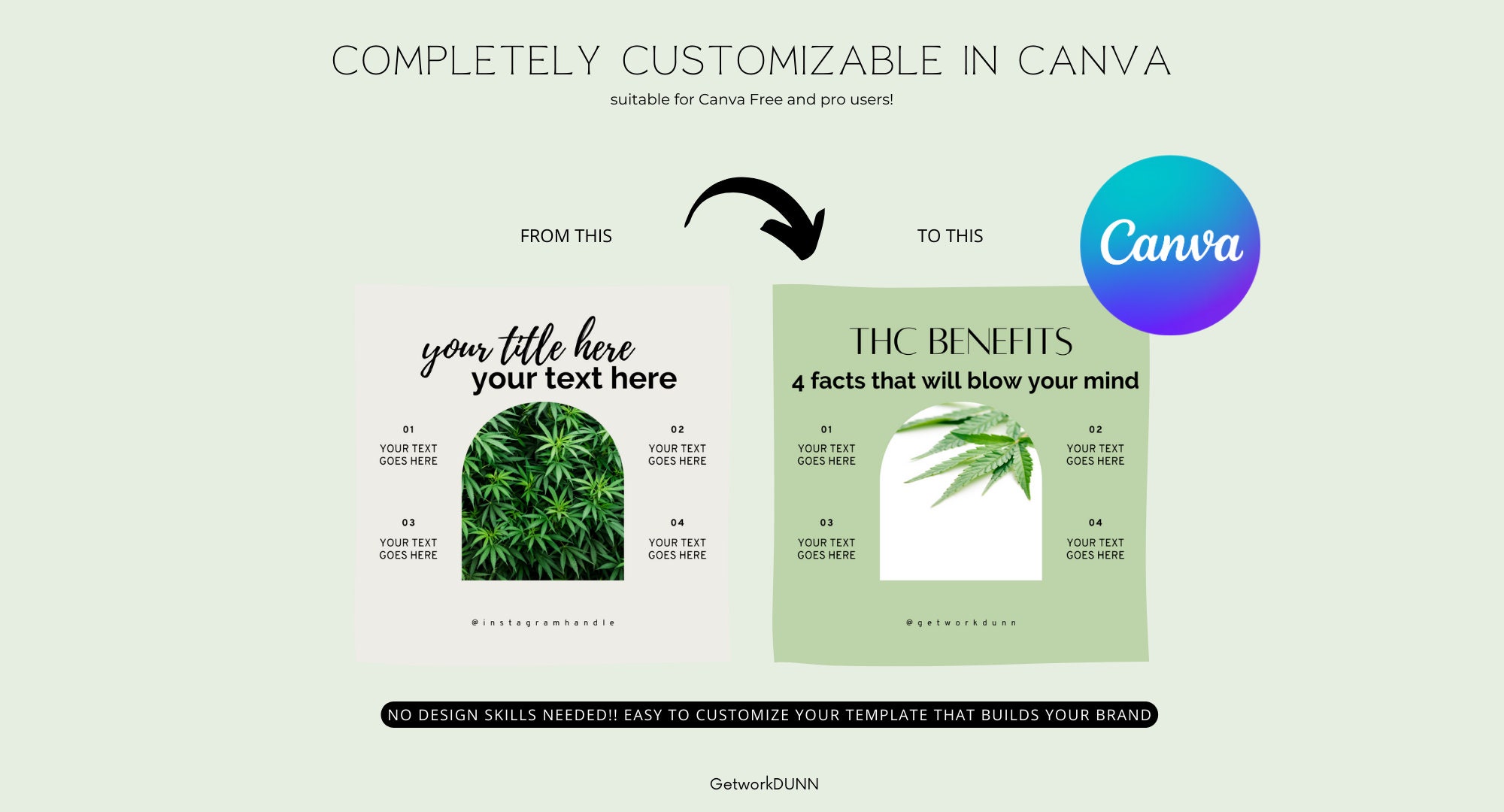 25 Social Media Cannabis Templates, Customizable Canva Template - CBD ...