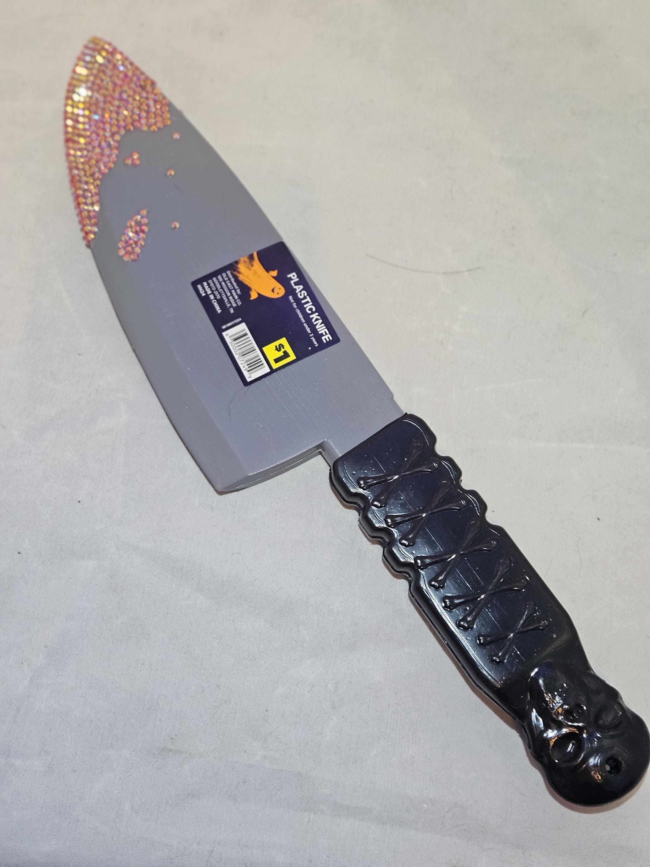 Bedazzled Blood-splatter Halloween Knife - Etsy