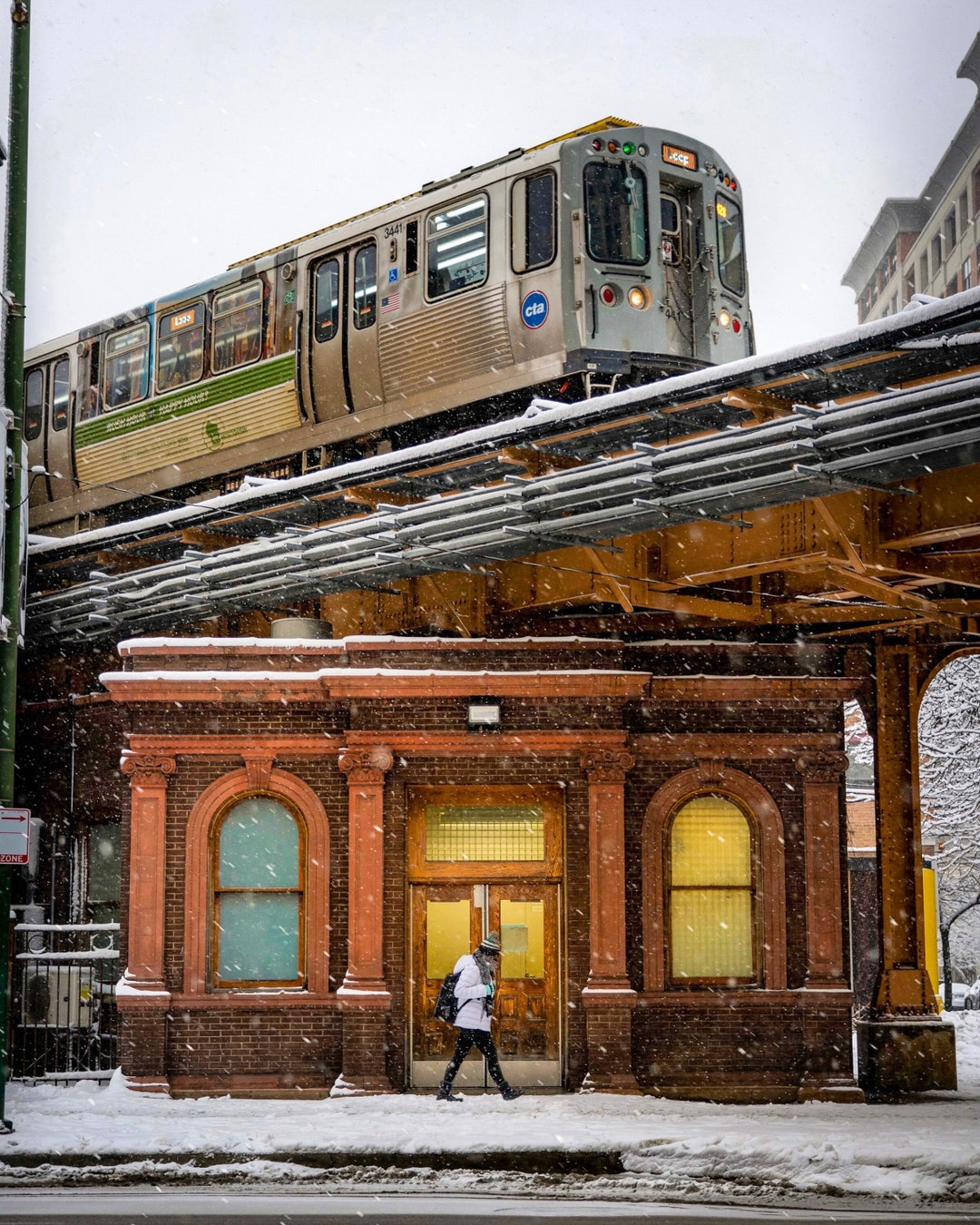 Chicago Snow L Train Photography Print - Etsy