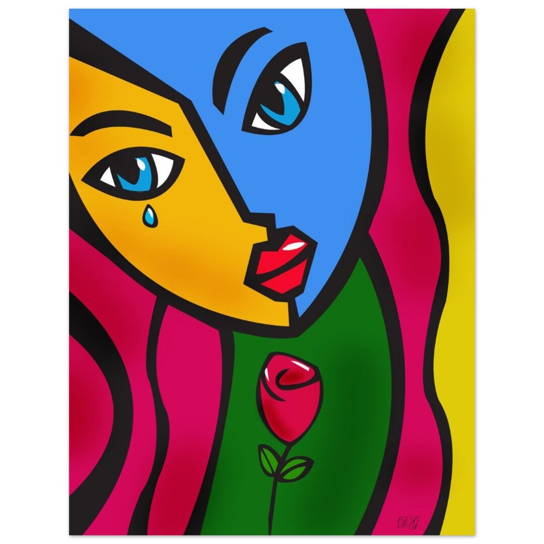 Abstract Art Sad Girl Paper Poster - Etsy