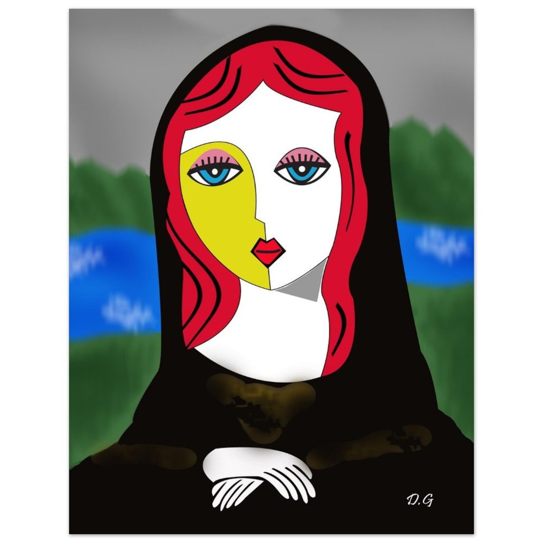 Abstract Wall Art Mona Lisa Paper Poster - Etsy