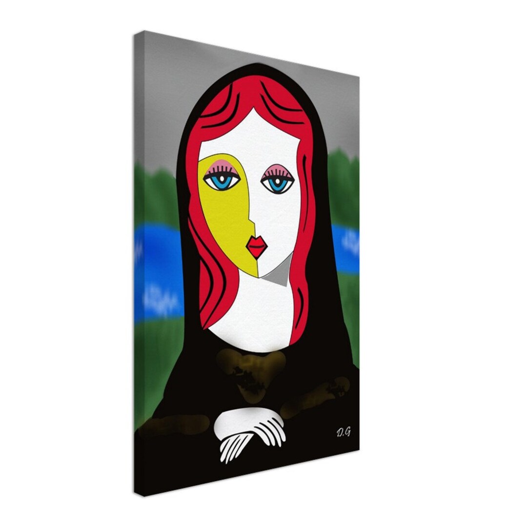 Abstract Wall Art Mona Lisa Canvas - Etsy