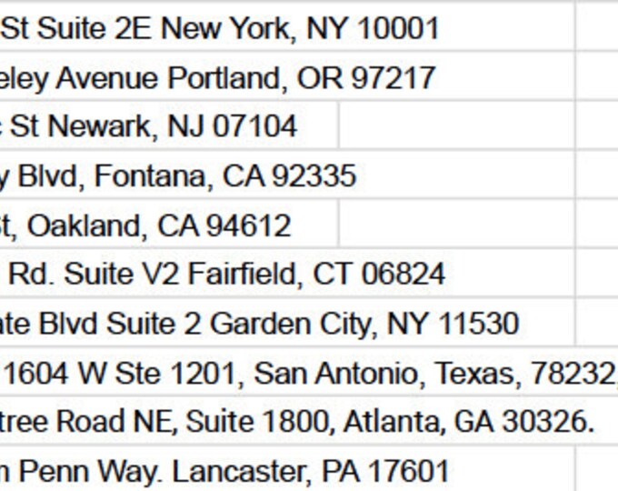 Baby Company Addresses Spreadsheet - Etsy