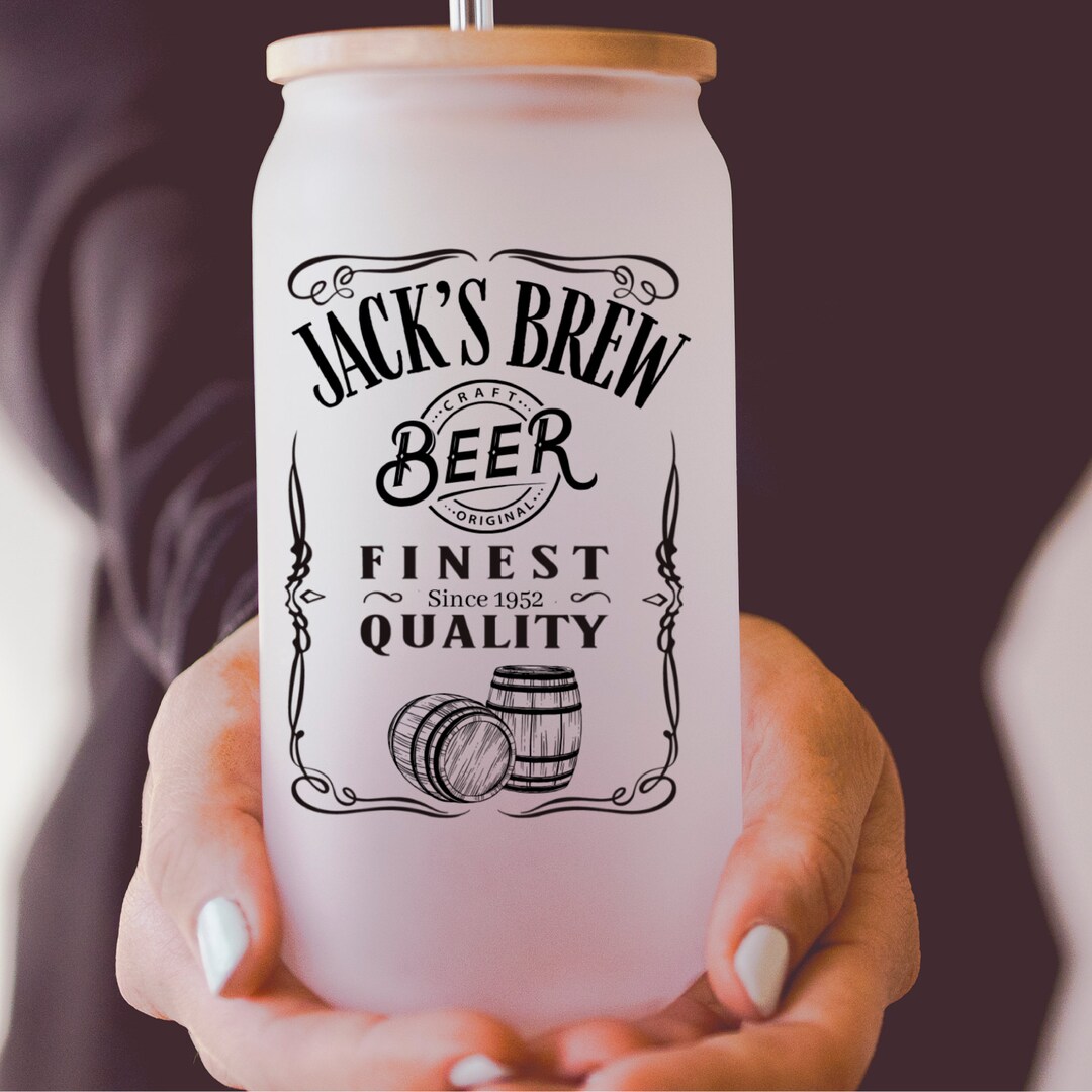 Personalized Glass Beer Cans for Him, Barware for Him Beer Glasses ...