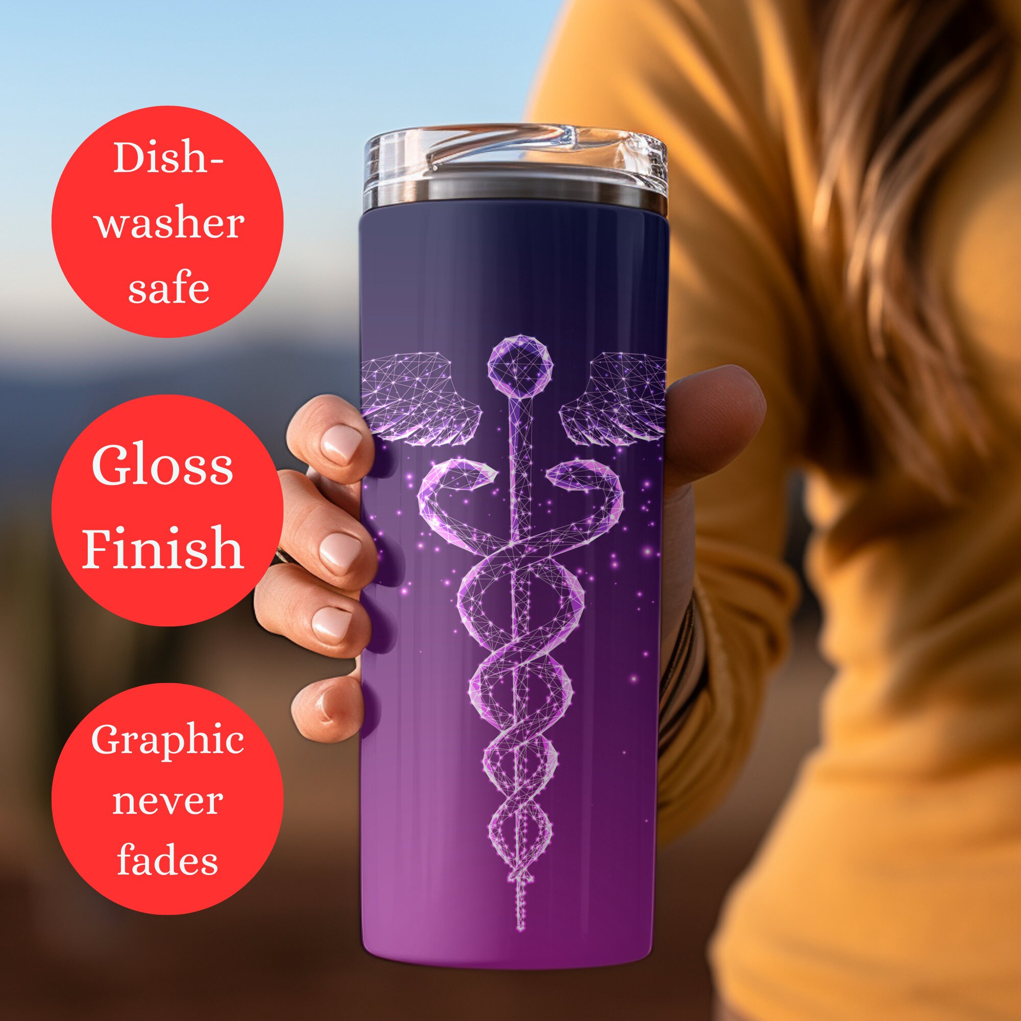 Personalized Doctor Tumbler, Caduceus Stainless Steel Travel Mug - Etsy