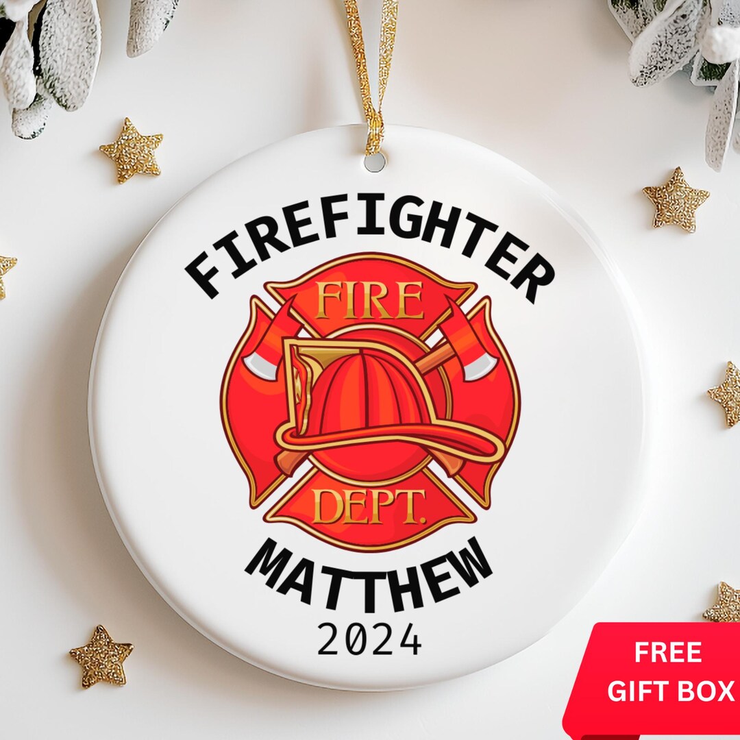 Personalized Fireman Ornament, Custom Firefighter Gifts, Firefighter ...