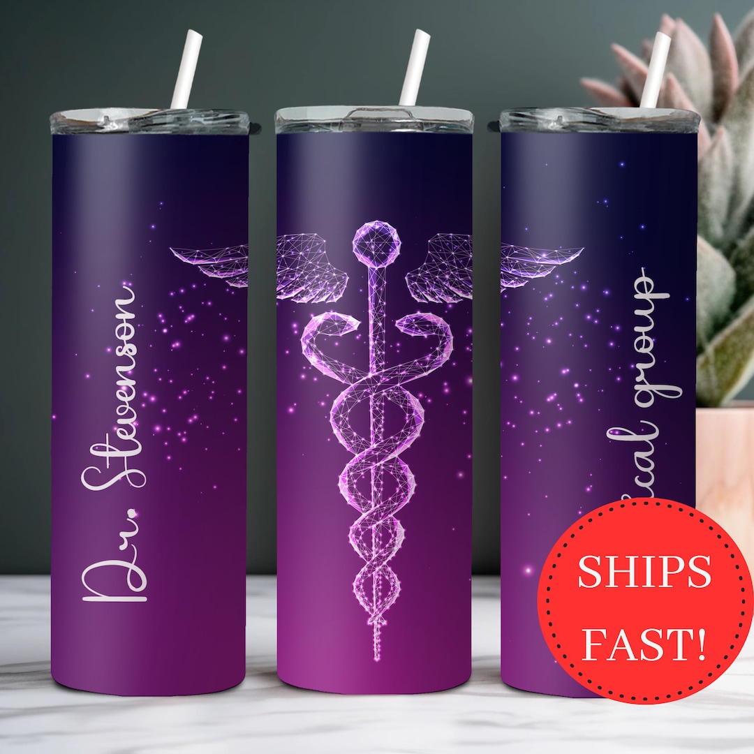 Personalized Doctor Tumbler, Caduceus Stainless Steel Travel Mug - Etsy