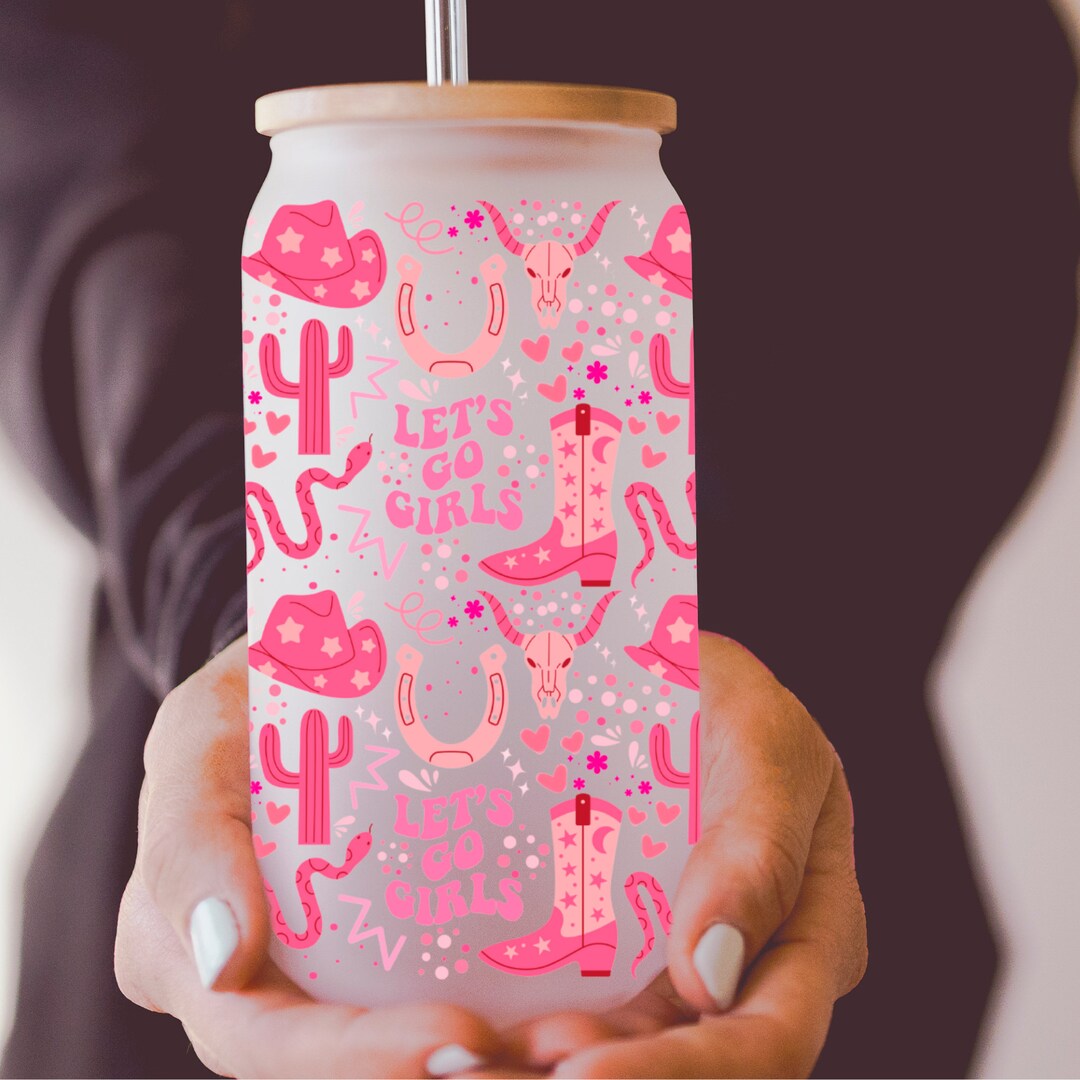 Let's Go Girls Bachelorette Party Cups, Cute Western Glass Can, Last ...