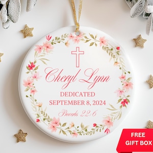 Personalized Girl Dedication Day Ornament - Ornament Dedication Gift ...
