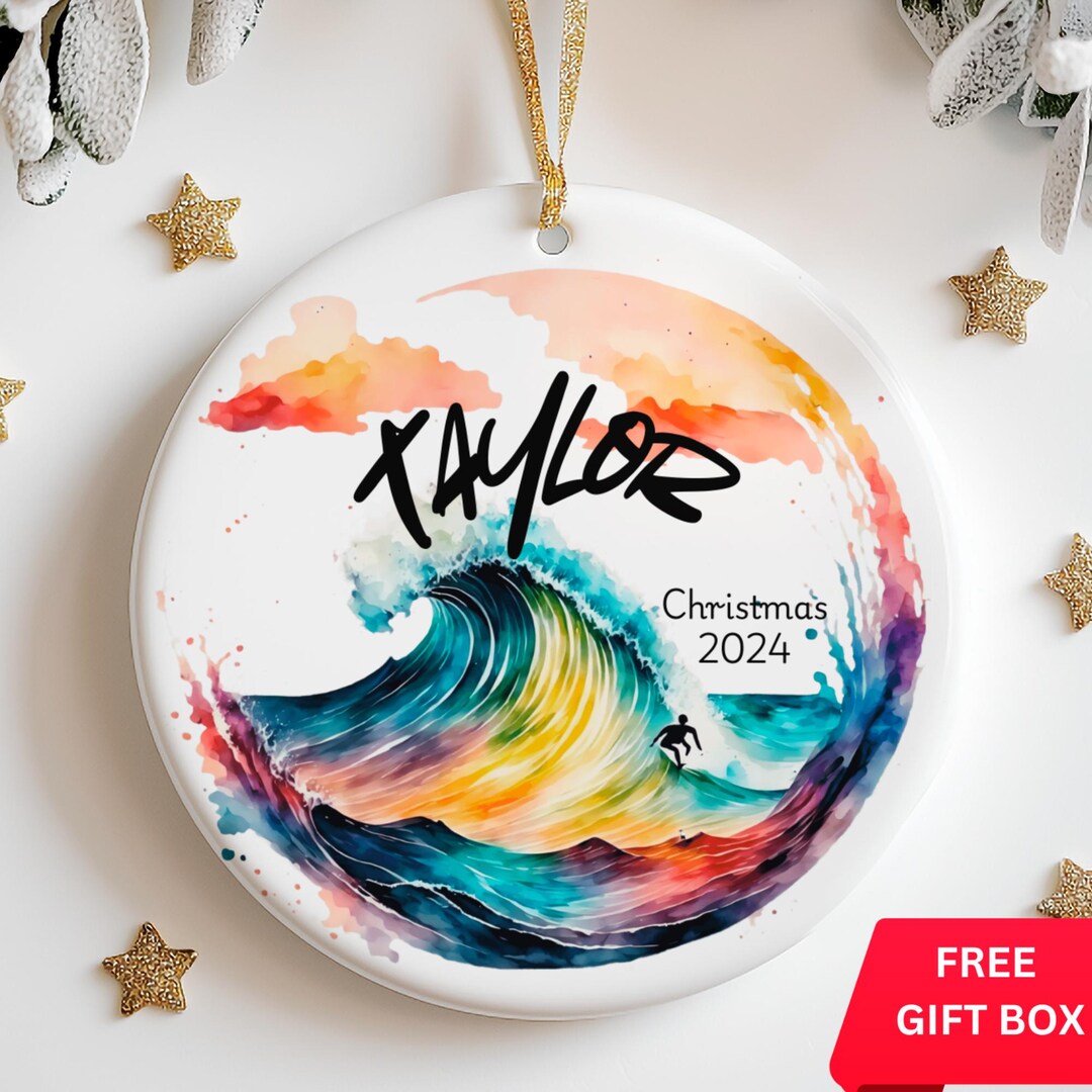 Personalized Surfer Christmas Ornament Keepsake - Surfer Gift, Beach ...