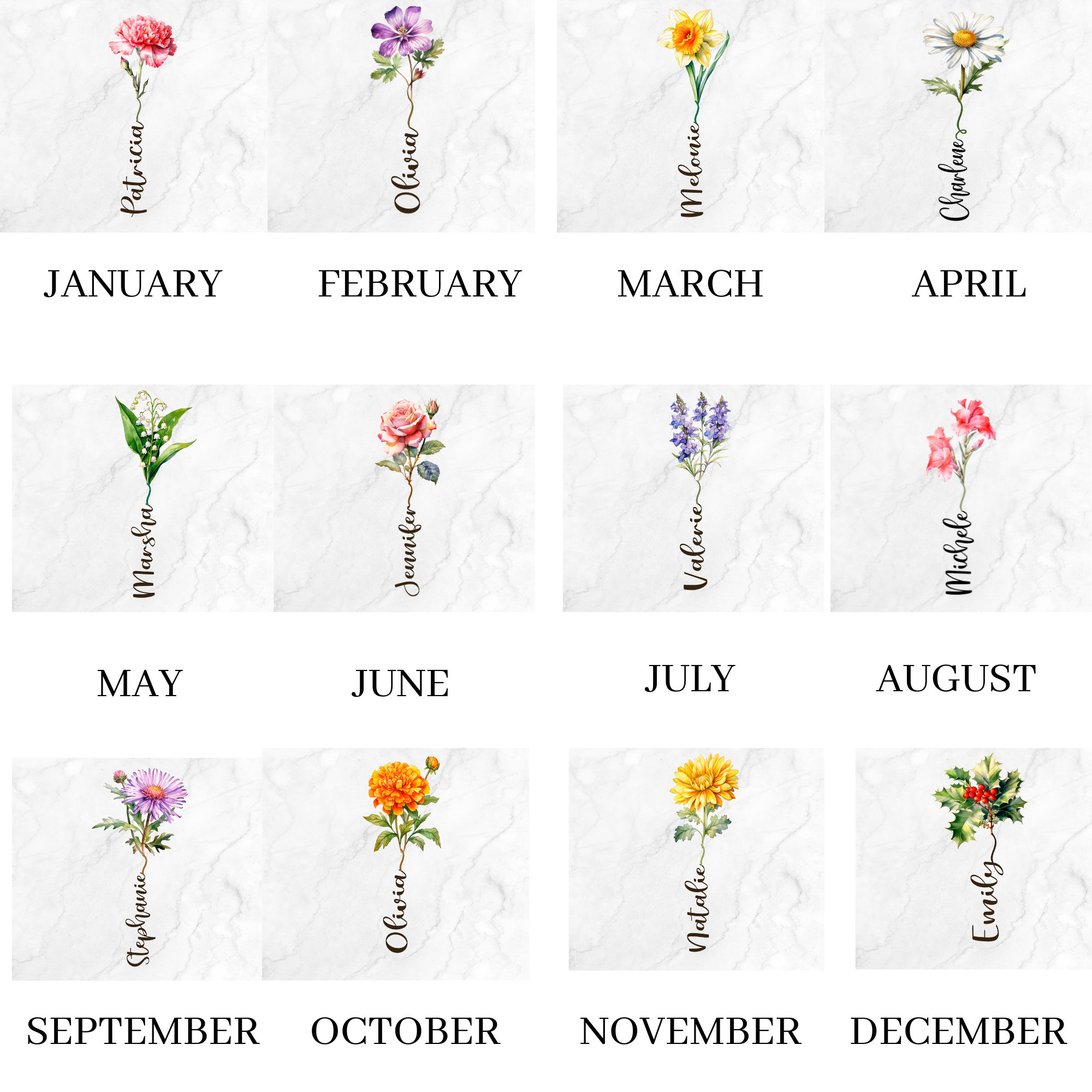 Custom Birth Month Flower Tumbler Gift for Birthday - Etsy