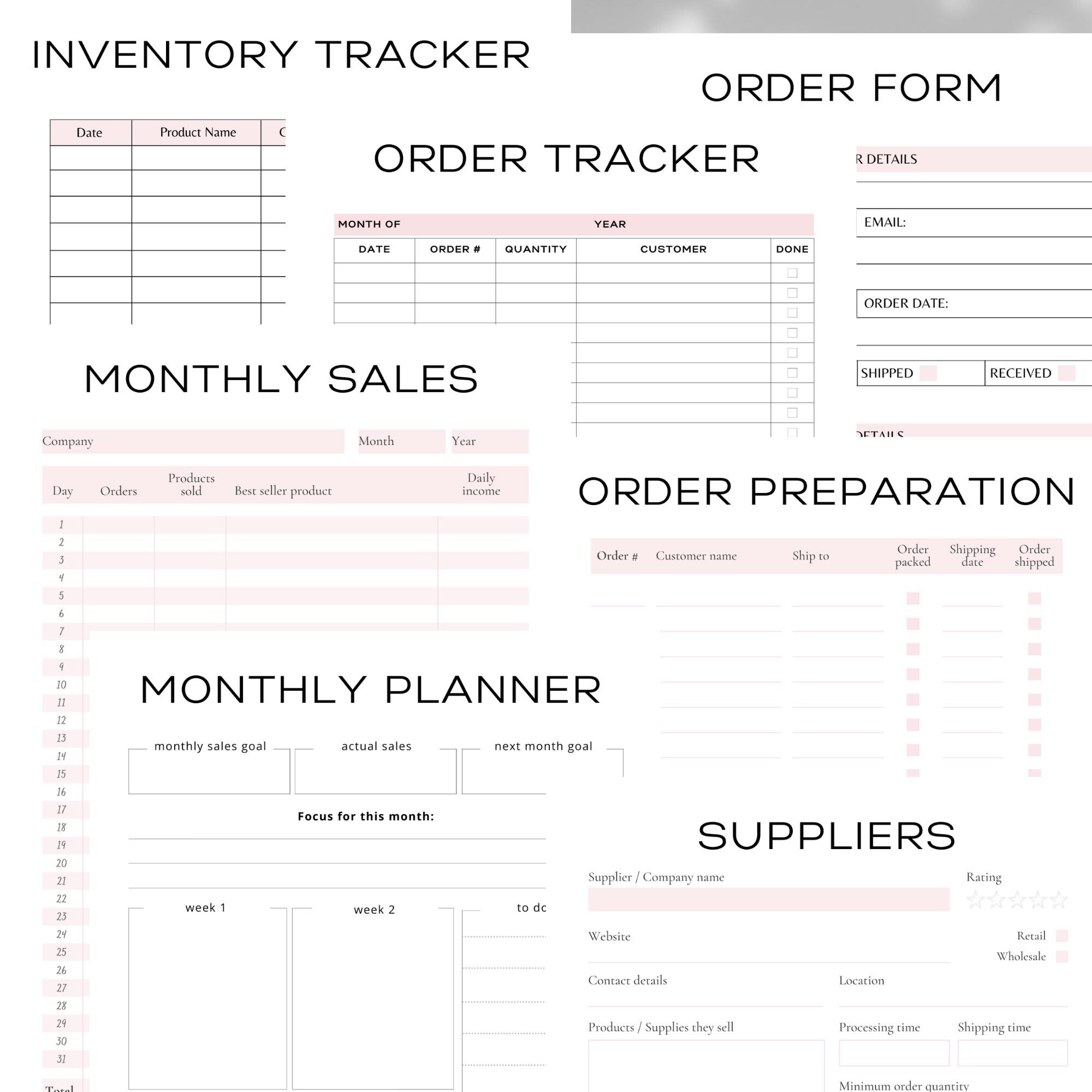 Printable Handmade Business Planner,small Business, Instant Download ...