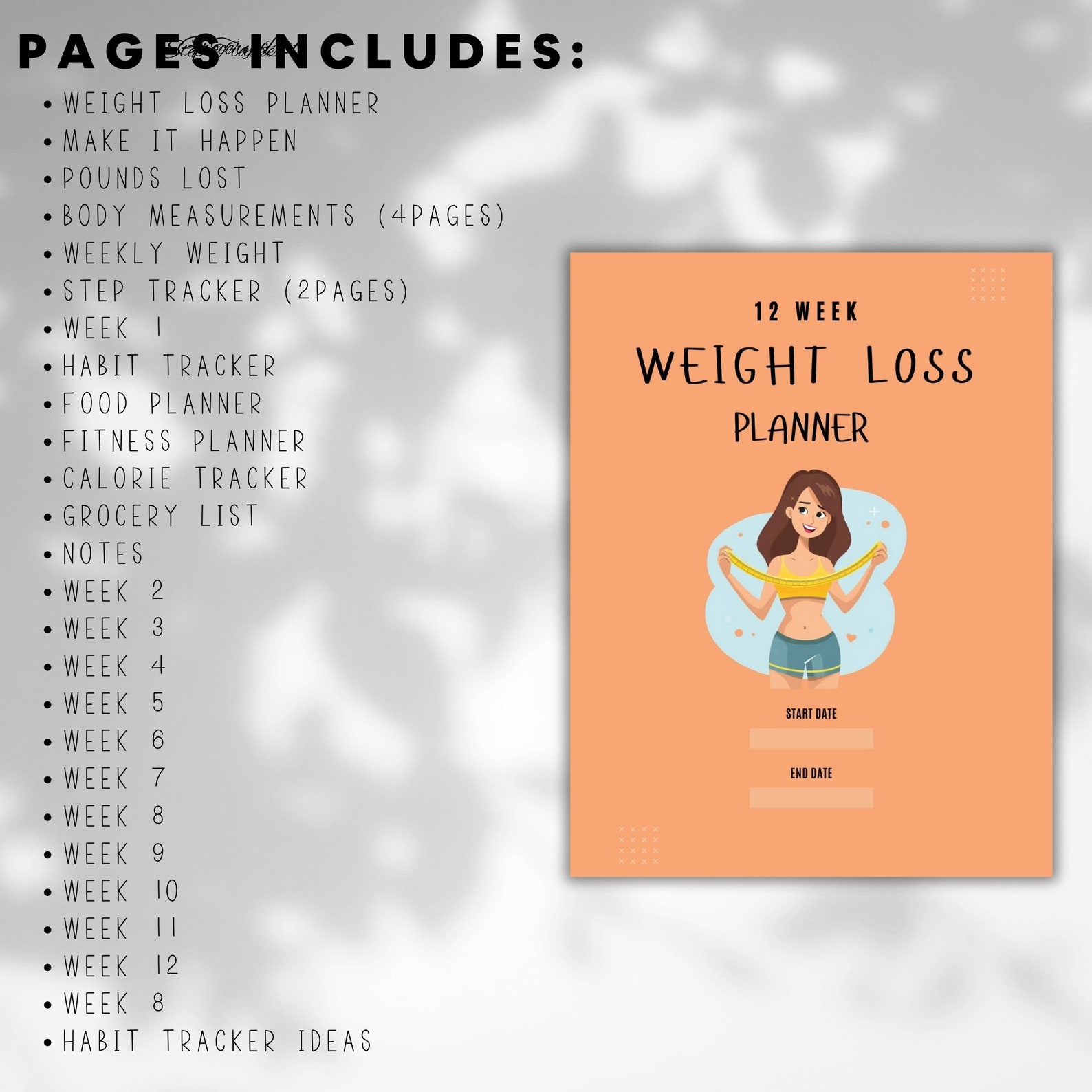 Printable 12 Week Weight Loss Planner, Meal Planner, Habit Tracker ...
