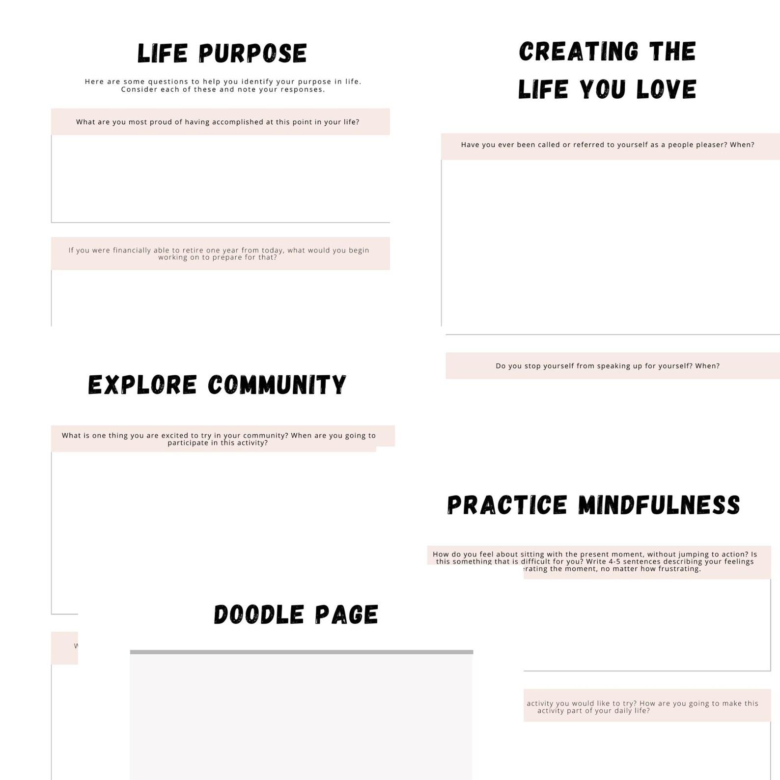 Printable Finding Your Passion Journal, Explore the Passion, Visualization, Instant Download PDF ...