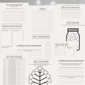 Printable Self Love Planner, Mental Health Worksheet, Mindfulness ...