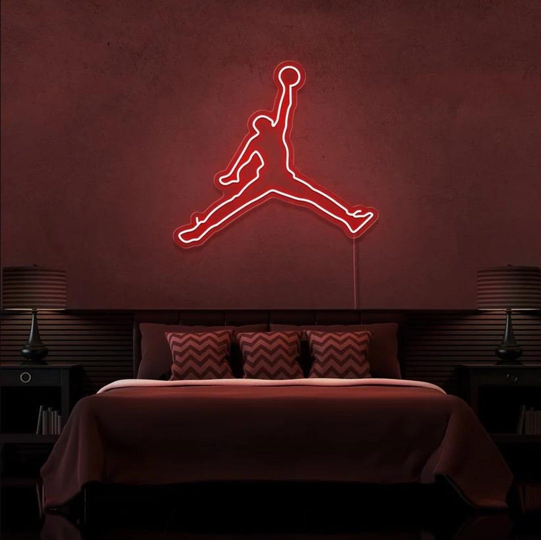 Jordan Logo Neon Sign, Jordan Neon Sign, Jordan Neon Light, Jumpman ...