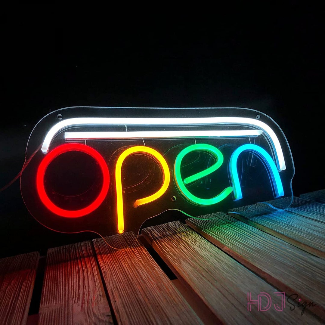 Open Neon Sign, Neon Sign, Led Neon Light, Name Neon Sign, Neon Sign ...