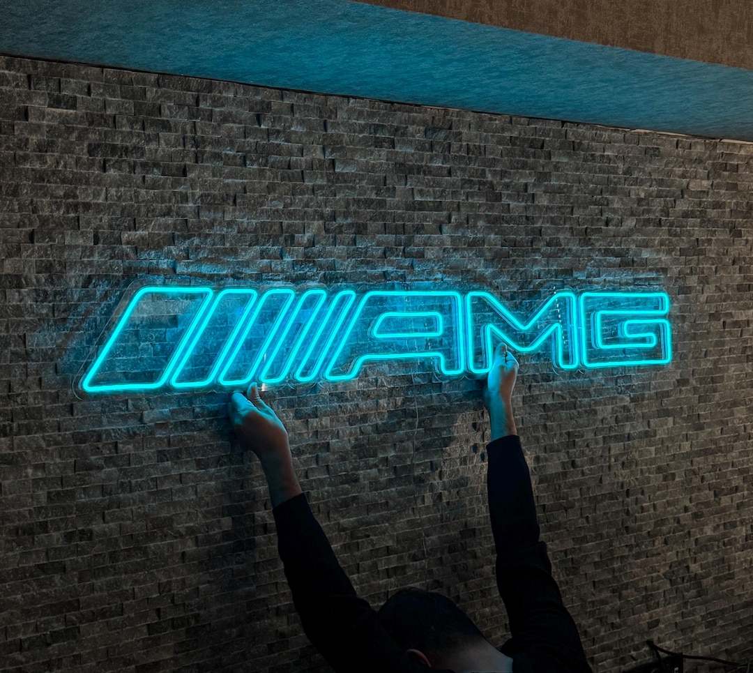 Amg Logo Neon Sign, Amg Neon Sign, Amg Neon Logo, Car Logo Neon Sign ...
