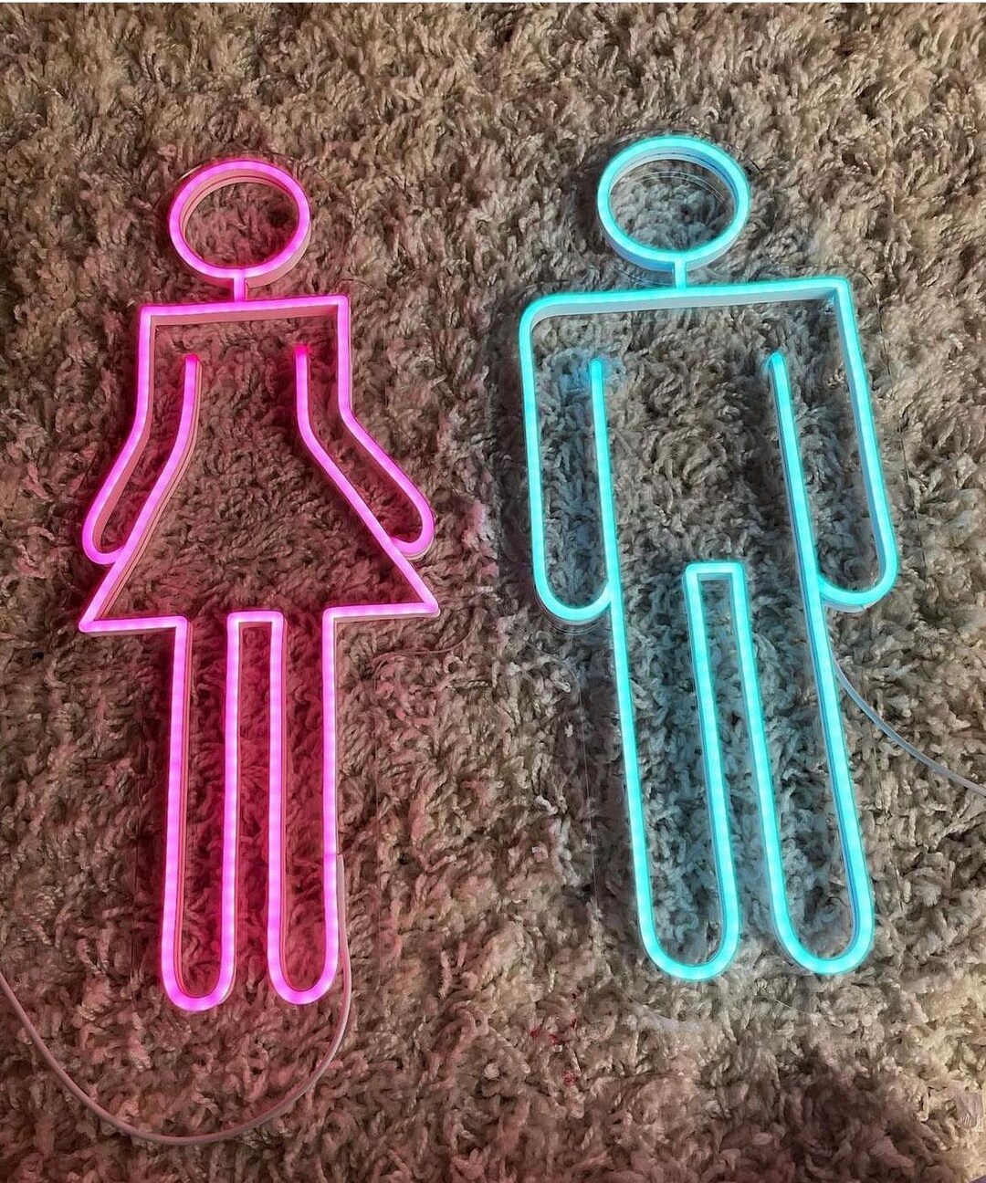 Wc Logo Neon Sign Wc Neon Wc Neon Sign Neon Signwedding - Etsy