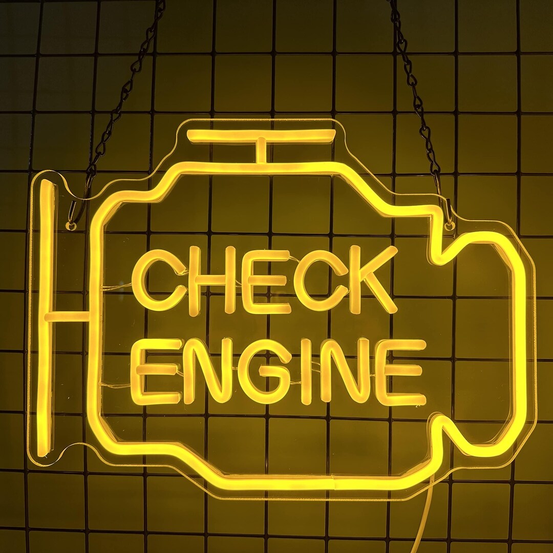 Check Engine Led Neon Sign, Check Engine Neon Sign, Mens Gifts, Car ...