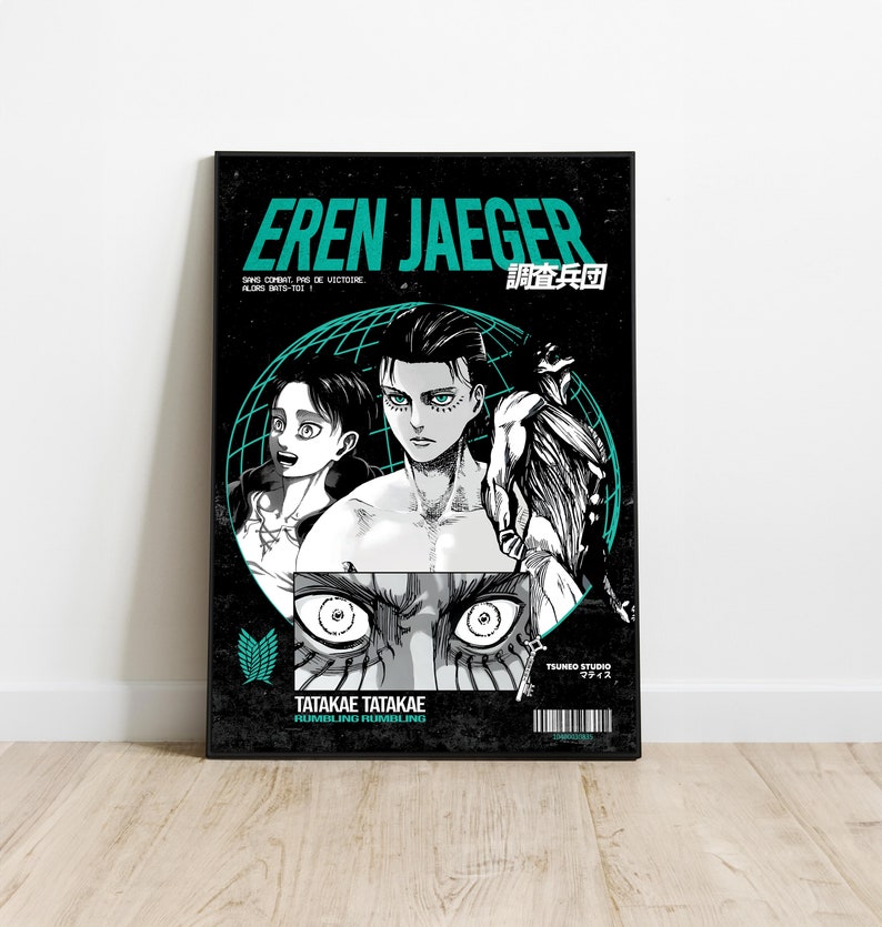 Poster Eren Jaeger Attack on Titan - Etsy