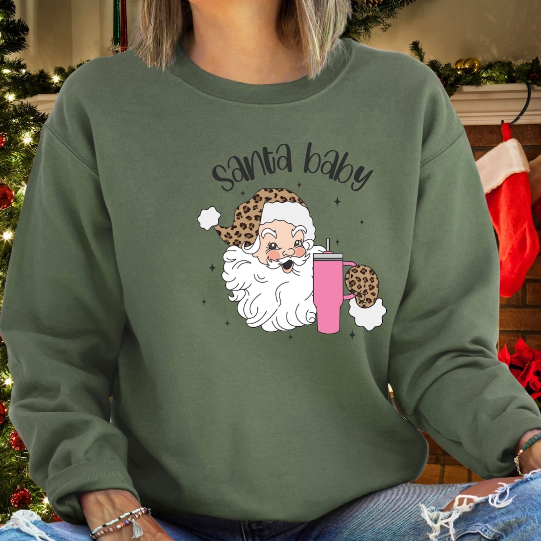 Santa Claus Shirt I Santa Baby Sweater I Pink Santa Sweatshirt - Etsy