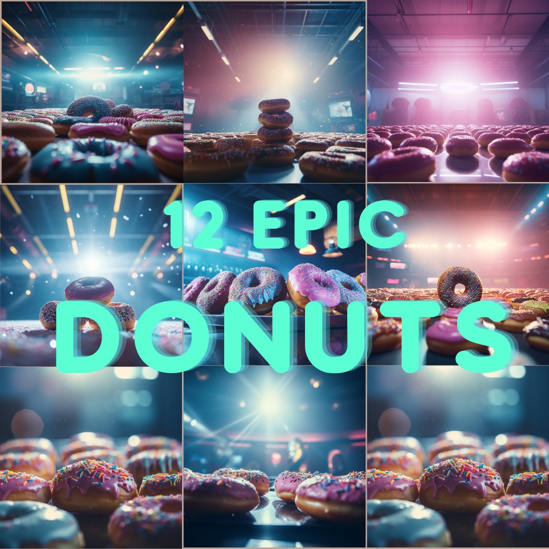 12 Epic Donut Digital Backdrops + Free Photoshop Template - Etsy