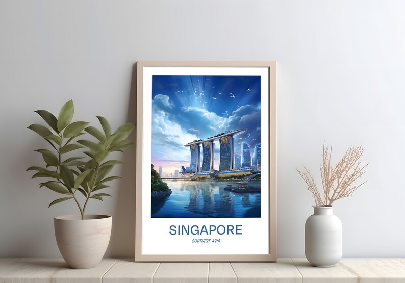 Singapore Poster Marina Bay Sands Travel Home Decor Living - Etsy