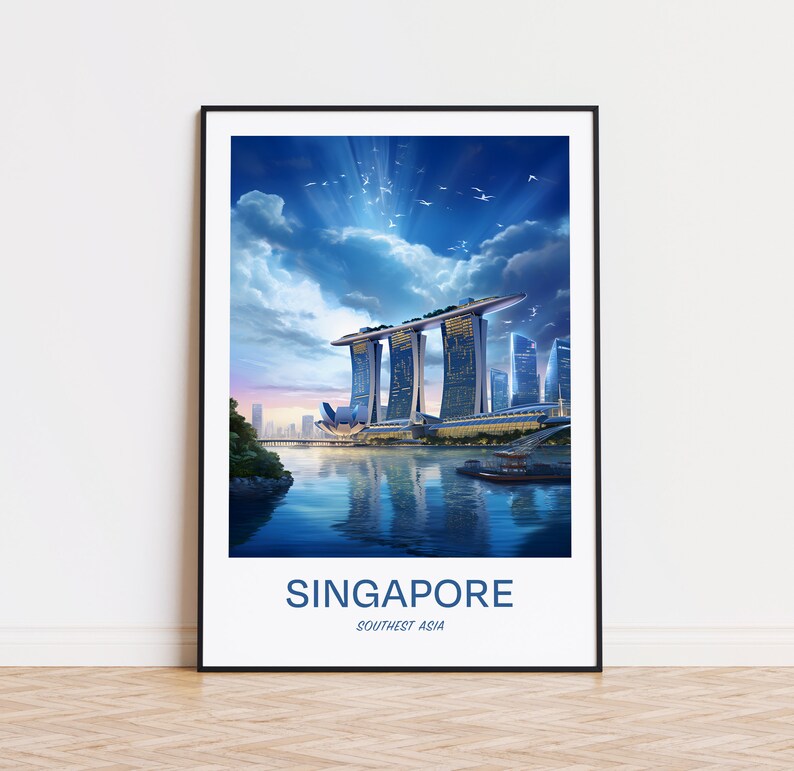 Singapore Poster Marina Bay Sands Travel Home Decor Living - Etsy