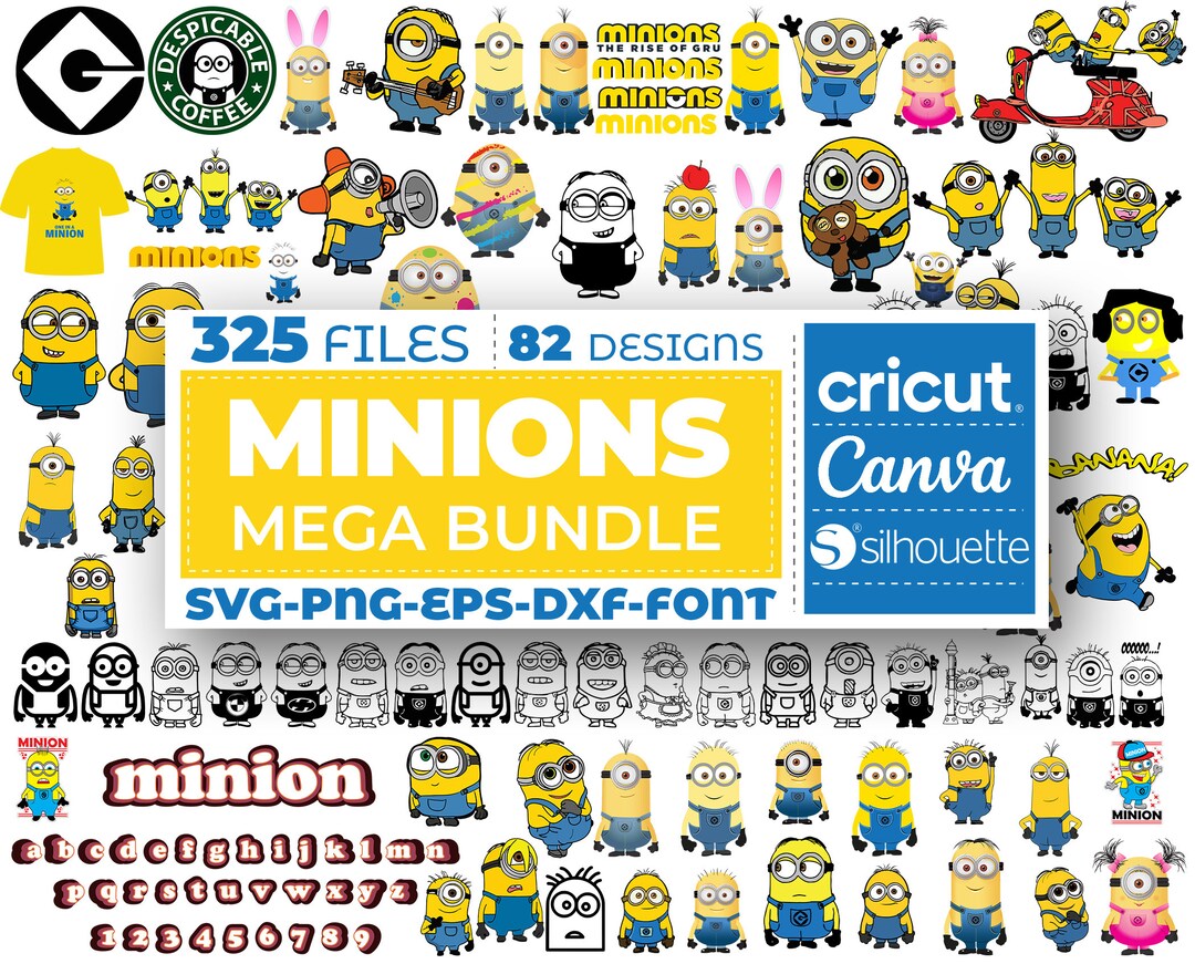 Mega Minions Svg Bundle, Minions Png, Minions clipart, Despicable Svg ...