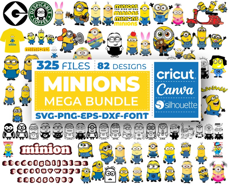 Mega Minions Svg Bundle, Minions Png, Minions clipart, Despicable Svg ...