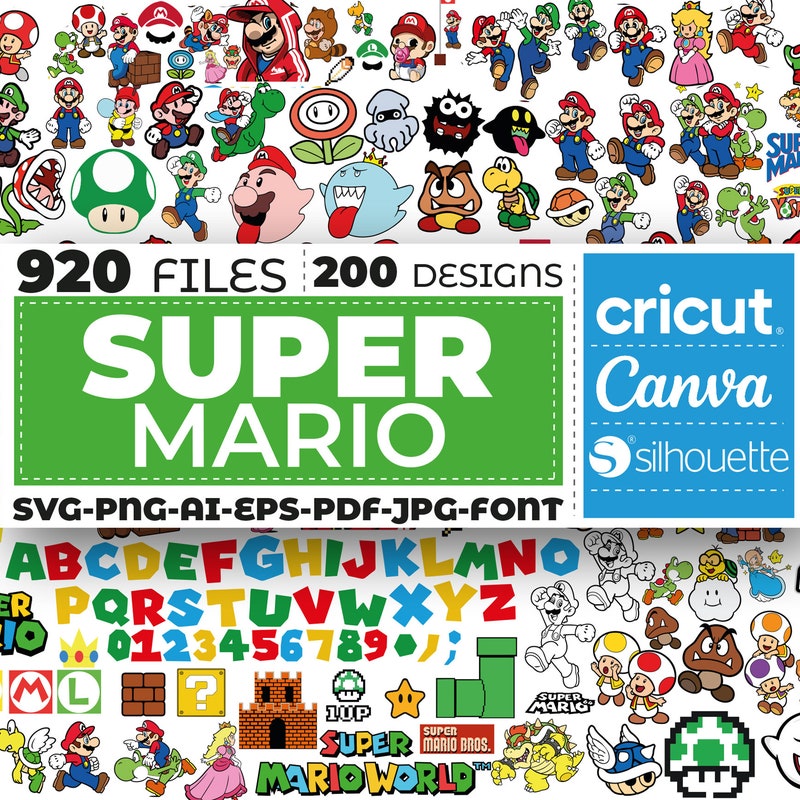 Mario Svg - Etsy