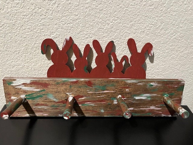 Rustic Bunny Coat / Towel Rack Farmhouse Look - Etsy