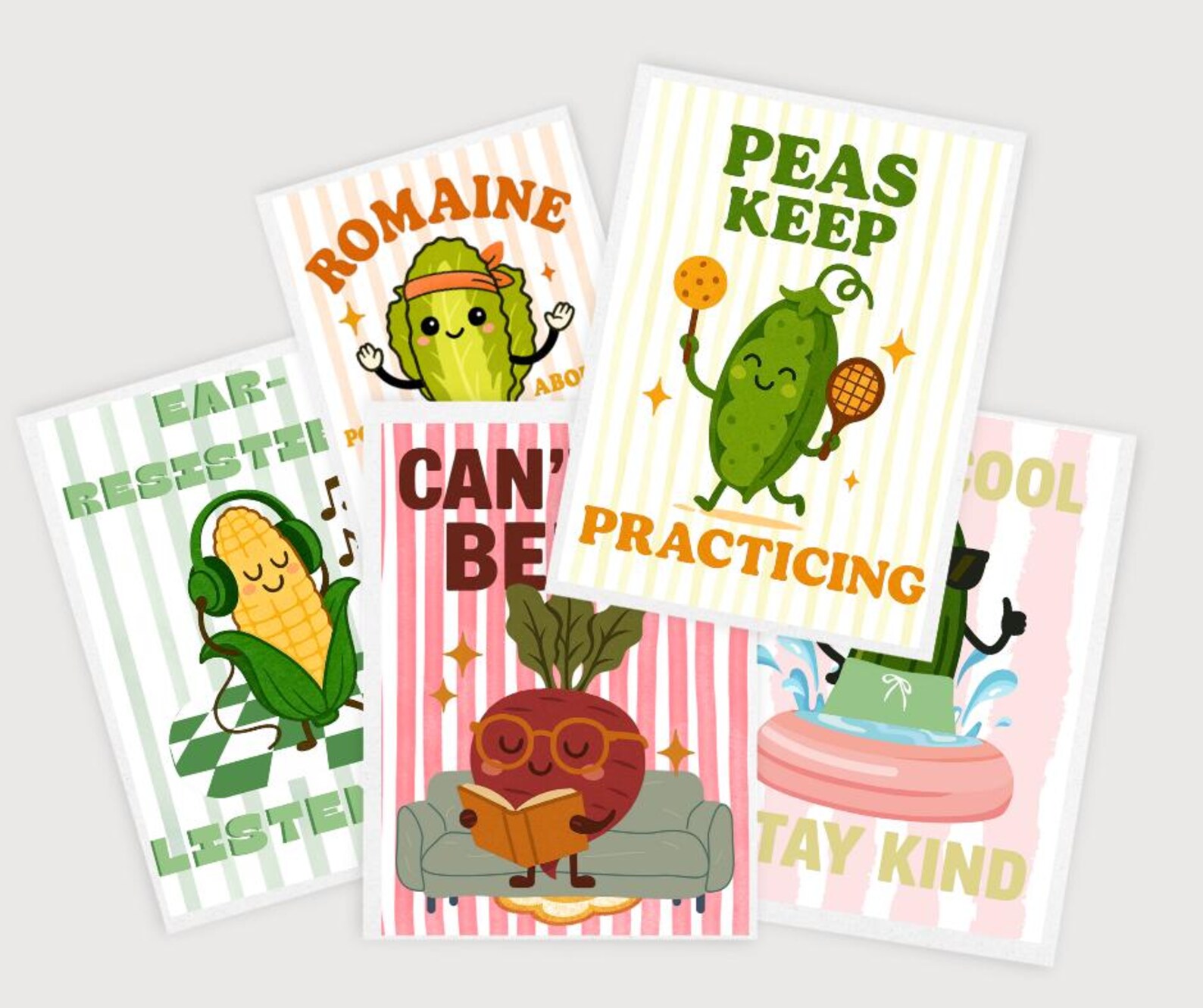 Punny Vegetable Classroom Posters: Positive Teacher & SLP Decor ...