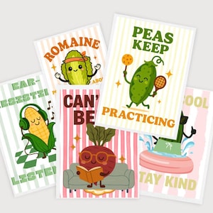 Punny Vegetable Classroom Posters: Positive Teacher & SLP Decor ...