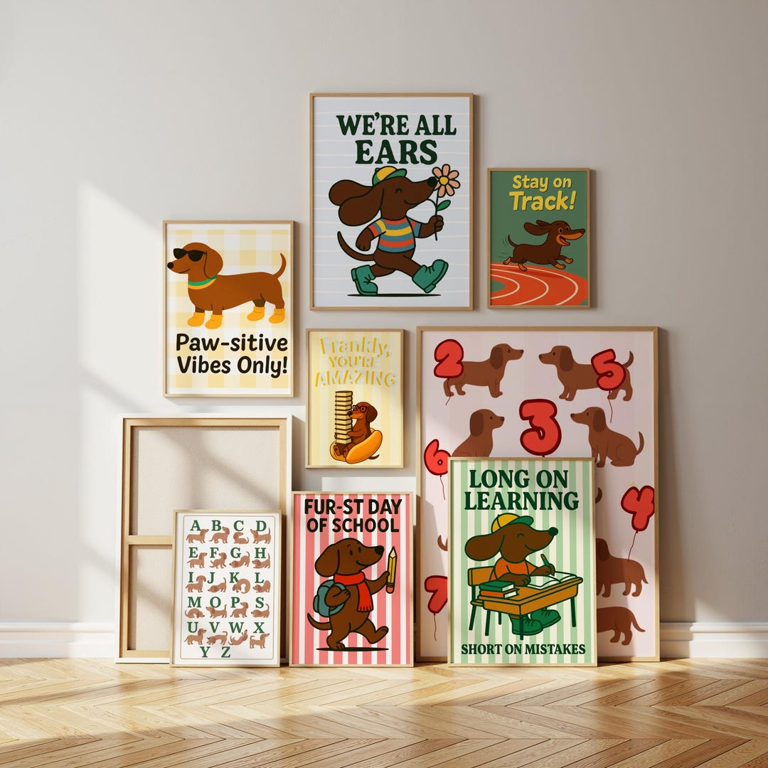 Dachshund Classroom Posters: Back to School Bulletin Board Set (digital ...
