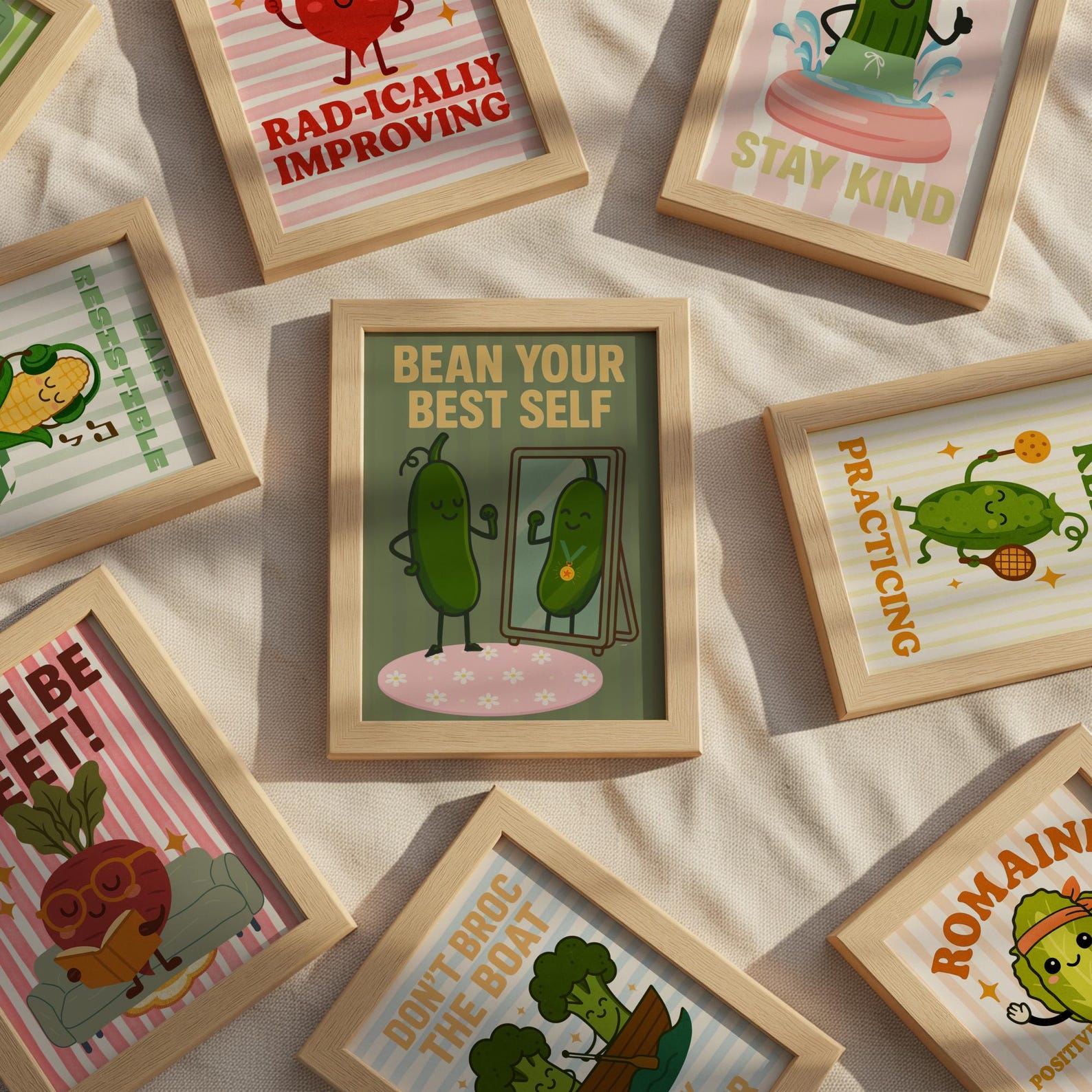 Punny Vegetable Classroom Posters: Positive Teacher & SLP Decor ...
