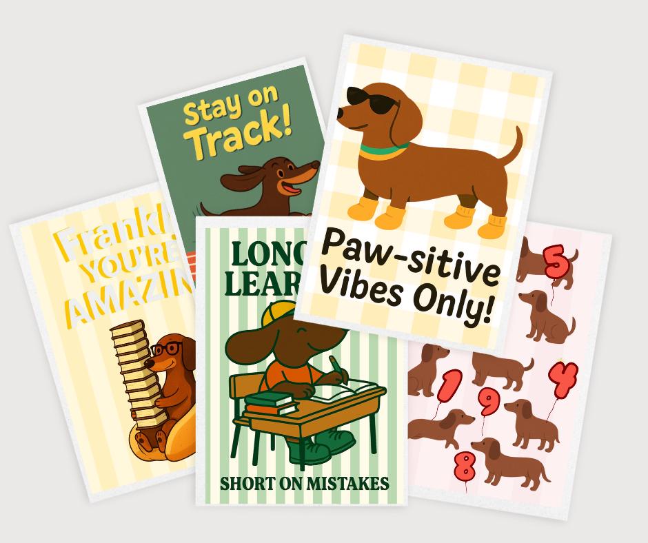 Dachshund Classroom Posters: Back to School Bulletin Board Set (digital ...