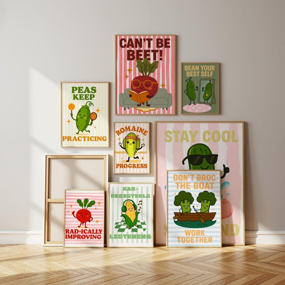 Punny Vegetable Classroom Posters: Positive Teacher & SLP Decor ...