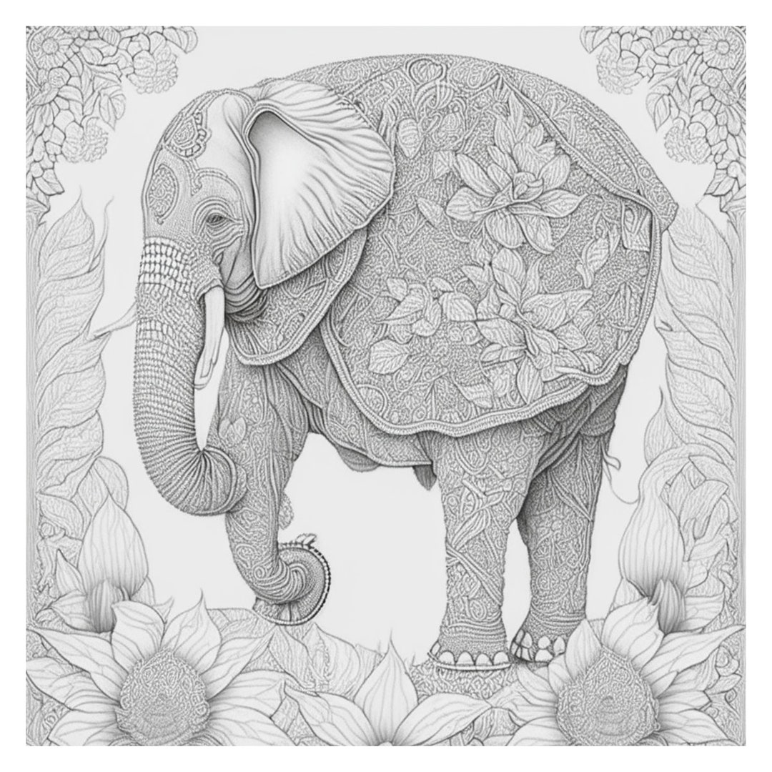 Mandella Elephant Coloring Page- Instant Download-printable - Etsy
