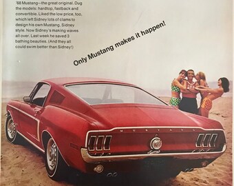 1960s Ford Mustang Original Vintage Life Magazine Advertisement - Etsy
