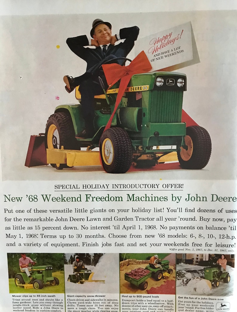 1960’s John Deere Original Vintage Life Magazine Advertisement - Etsy