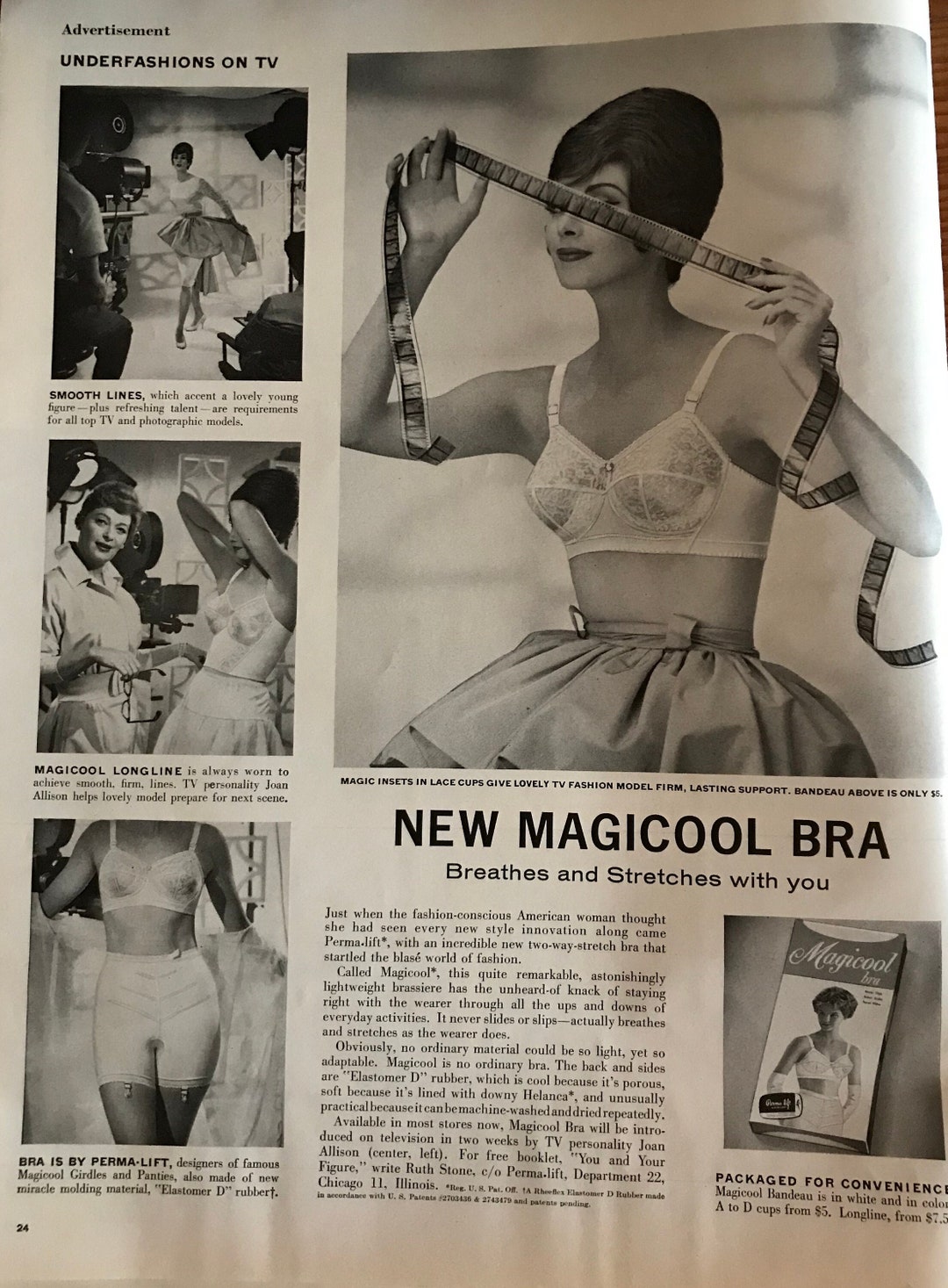 1960’s Magicool Bra Original Vintage Life Magazine Advertisement - Etsy