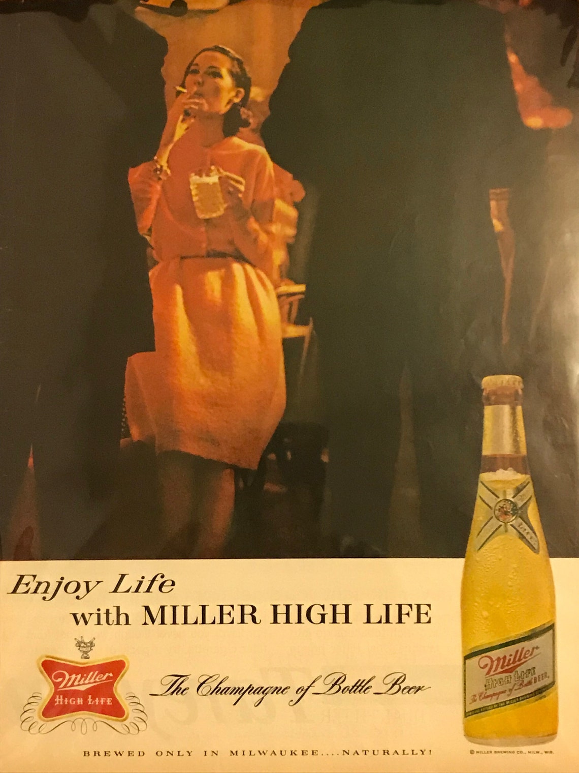 1960’s Miller High Life Original Vintage Life Magazine Advertisement - Etsy