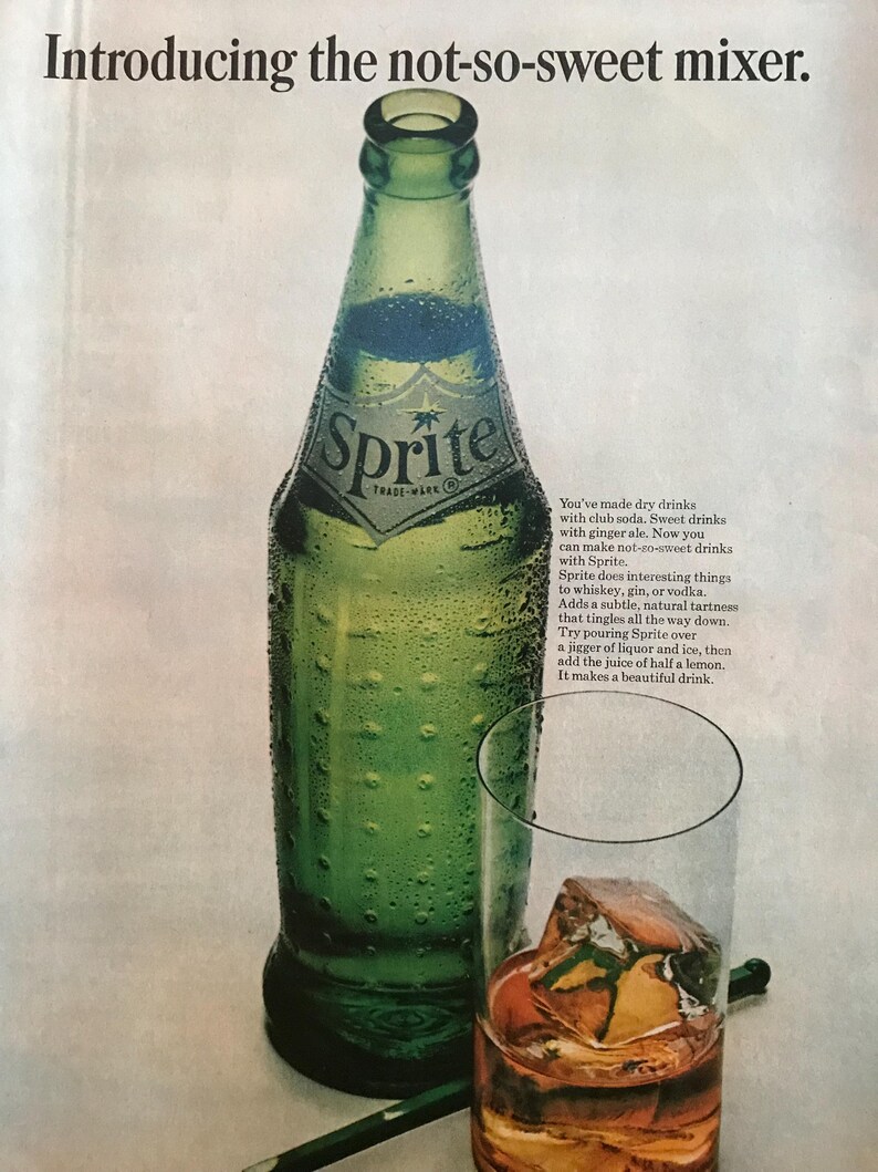 1960’s Sprite Original Vintage Life Magazine Advertisement - Etsy