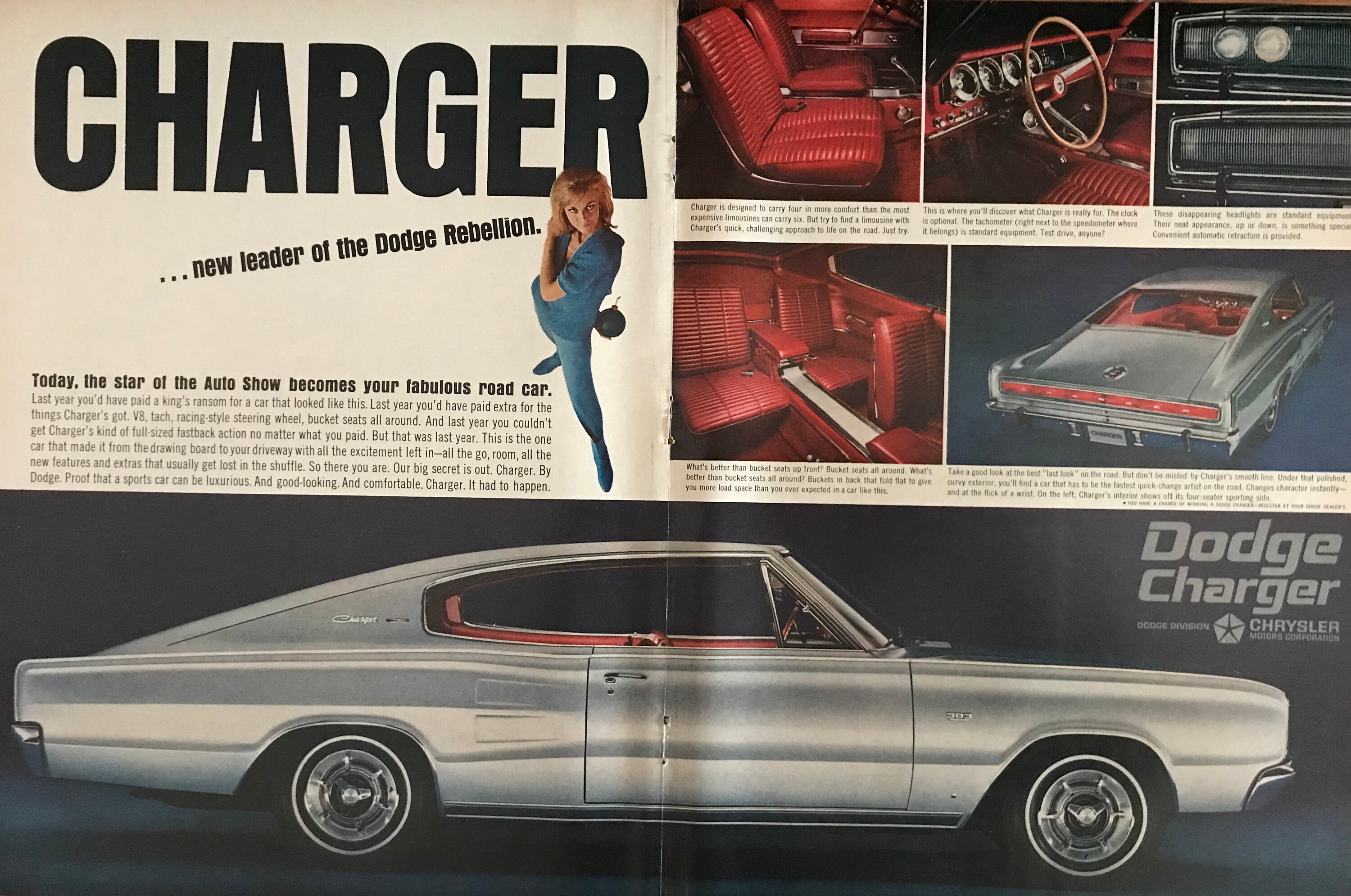 1960s Dodge Charger Original Vintage Life Magazine Advertisement - Etsy